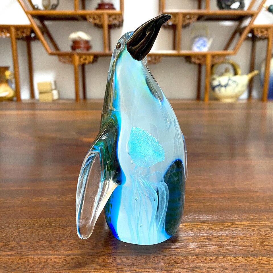 Crystal Penguin Figurine with Jellyfish Inside Table Decor - The ...
